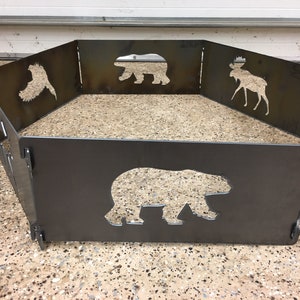 Wildlife Fire Ring, Fire Pit, Moose, Pheasant, Bear, FREE SHIPPING - Etsy