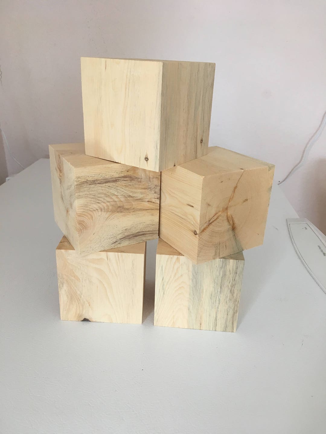 Set of 5 3 4 Inch Pinyon Pine Wood Blocks - Etsy
