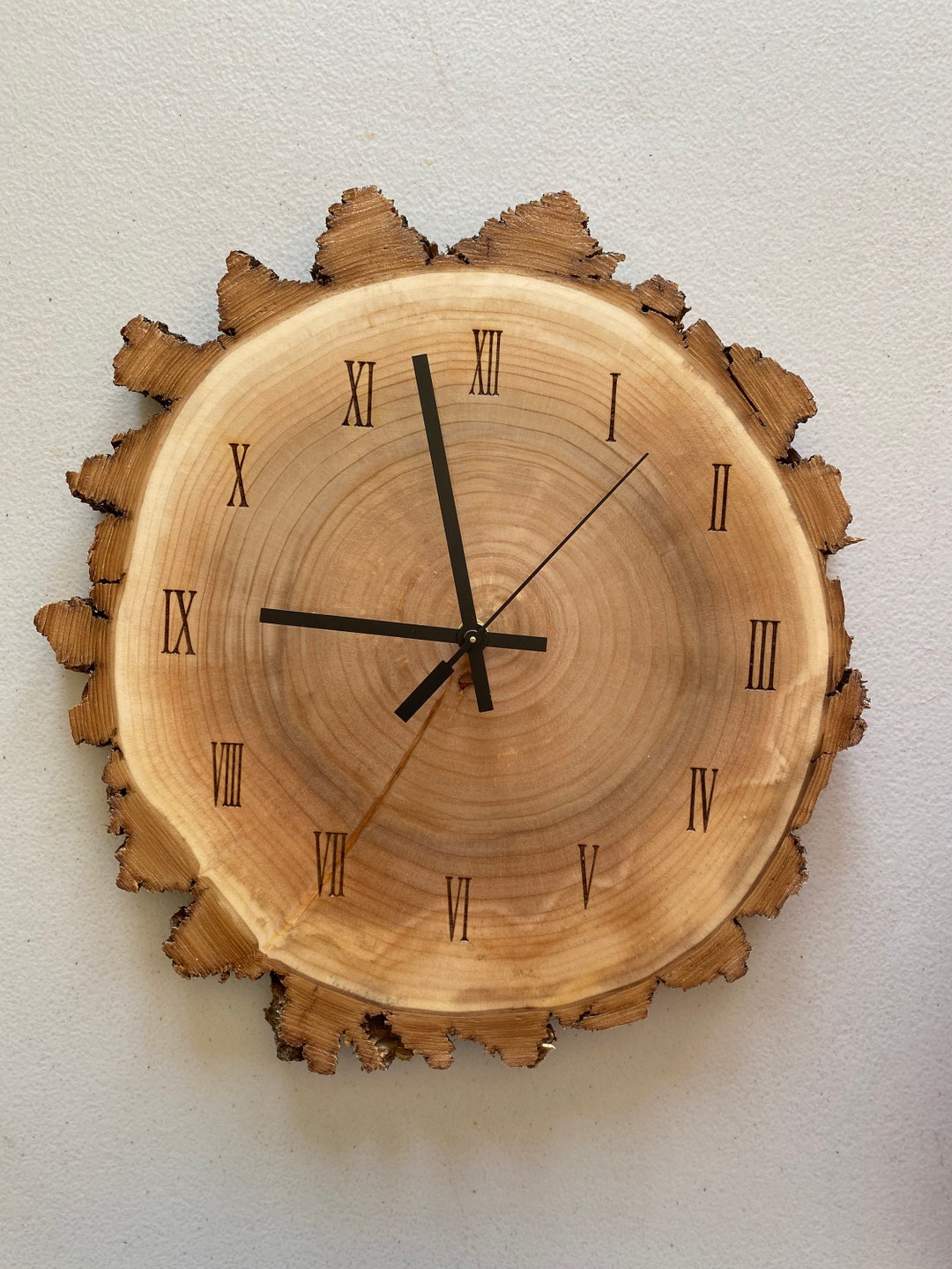 CLOCK WILLOW Wood Slice With Personalized Engraving 11-12 Inch - Etsy