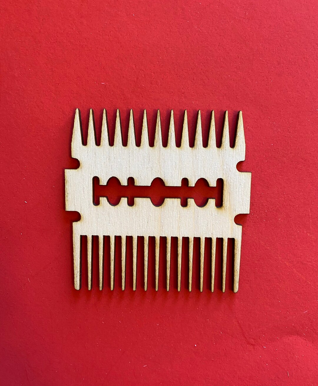 Razor Blade Comb 3 1/4 Birch Wood - Etsy