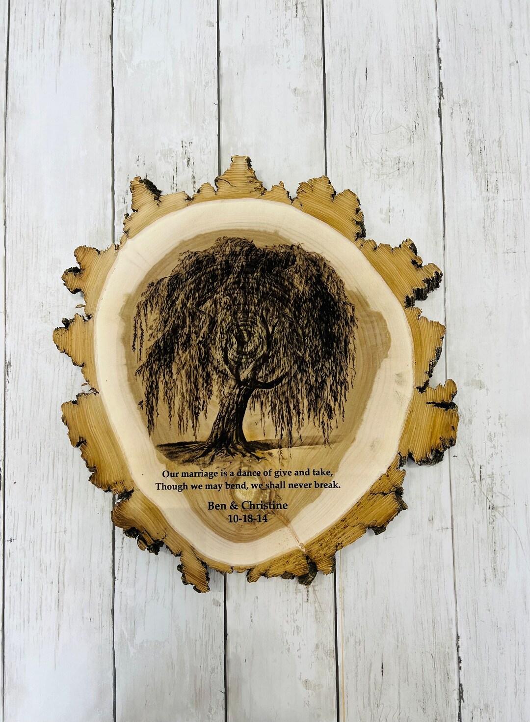 PERSONALIZED Message Under WILLOW Tree 11-12 Inch X 1 Inch Thick - Etsy