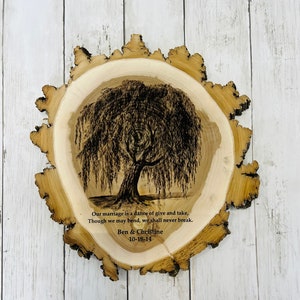 PERSONALIZED Message Under WILLOW Tree 11-12 Inch X 1 Inch Thick - Etsy