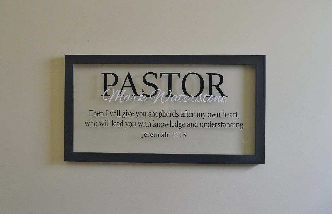 Pastor Appreciation, Personalized Scripture Sign, Minister Gift ...