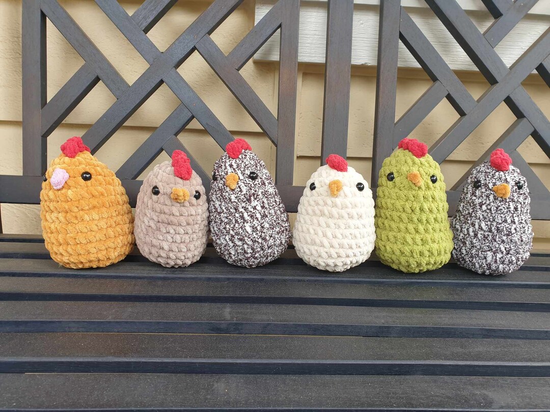 Crochet Chicken Plush: Fluffy Chenille Yarn Peeps - Etsy