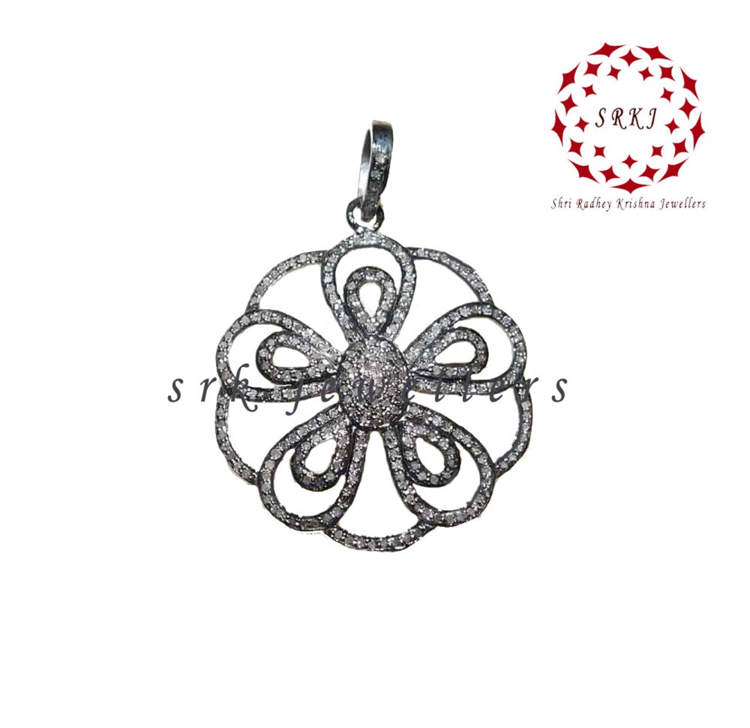925 Sterling Silver Round Flower Design Jewelry Beautiful - Etsy
