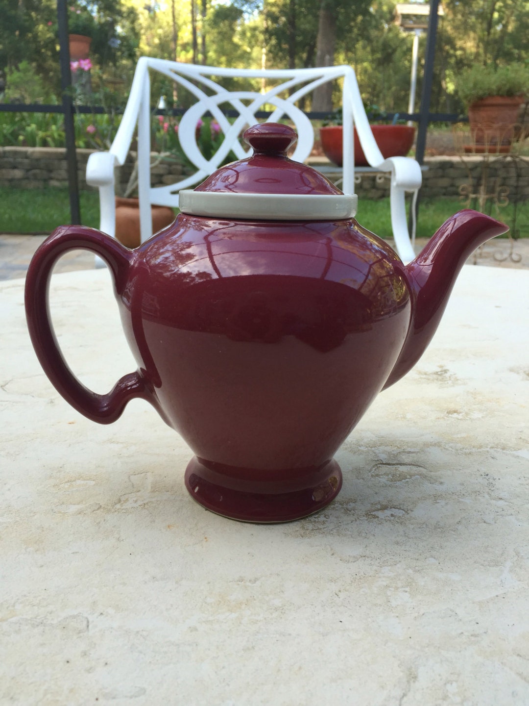 Mccormick Tea Pot, Burgundy Red, Steep Loose Tea, Baltimore MD, Made in ...