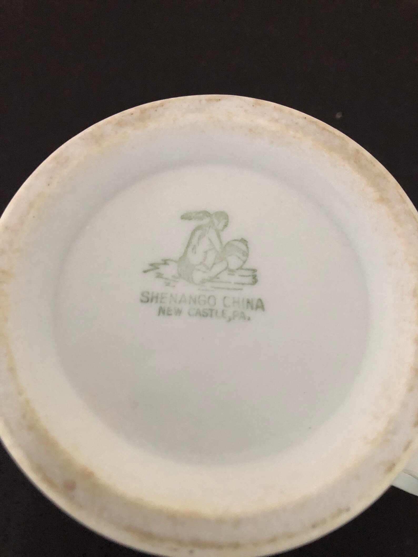 Antique Shenango China Restaurant Mug, Green Stripe - Etsy