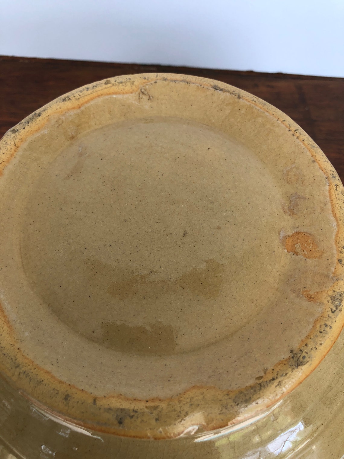 Yellow Ware Mixing Bowl Yellow Ware Stoneware blue and - Etsy