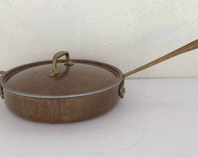 Vintage All Clad Copper Skillet, COP* R *CHEF Brand, Brass Handles ...