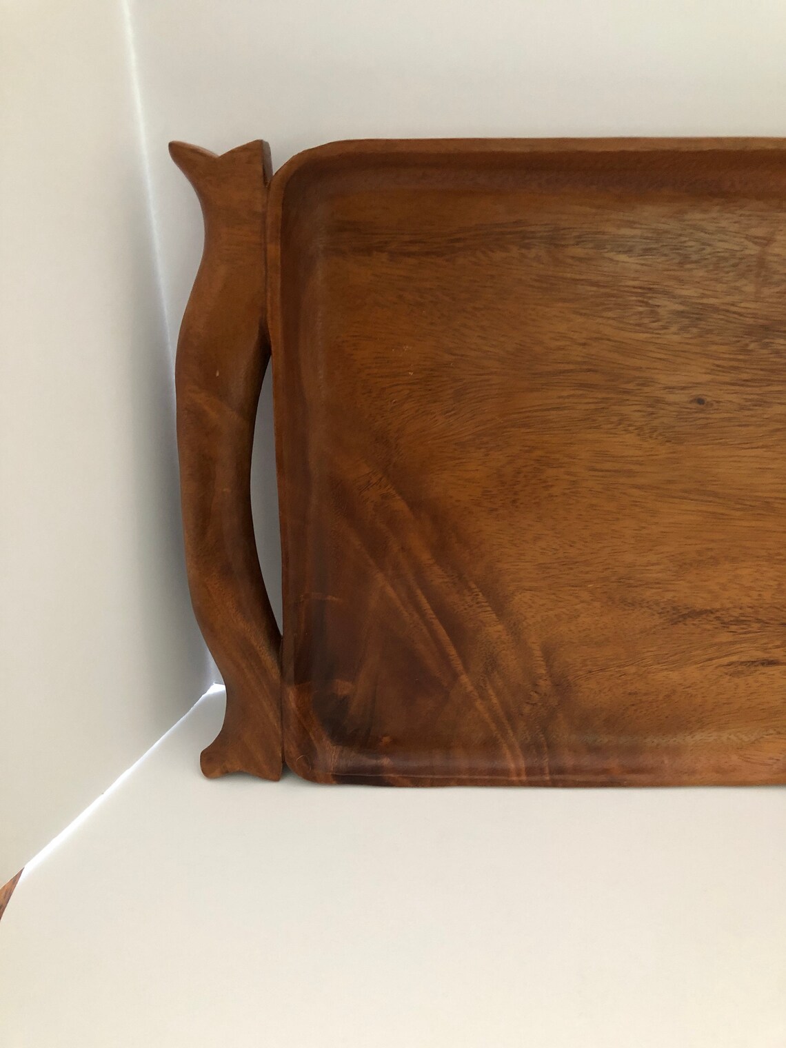 Wood Tray Hand Carved From One Log Large Decorative Serving - Etsy