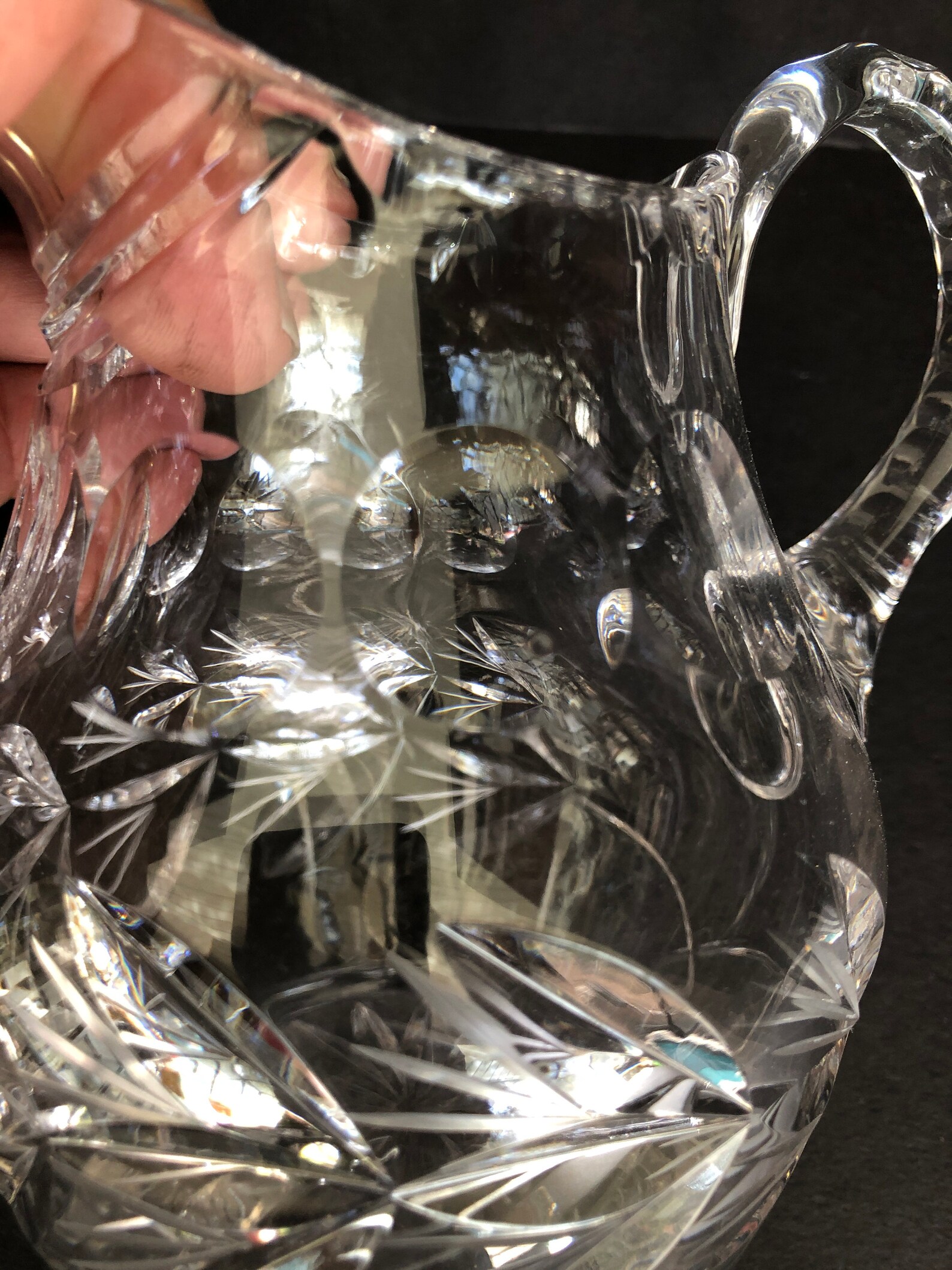 Pitcher Cut Glass Crystal Clear Creamer Milk Pitcher ABC | Etsy