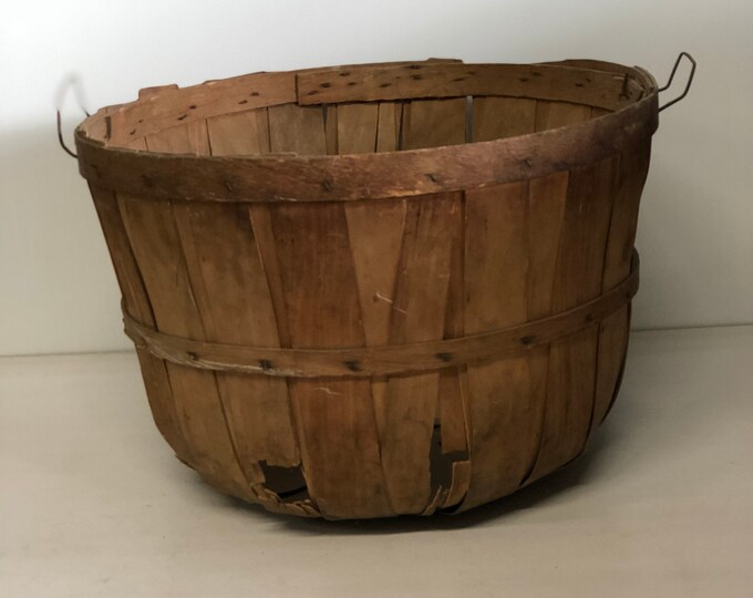 Bushel Basket, Primitive Wood Basket, , Gathering Basket,Split Wood ...