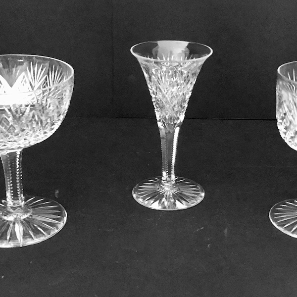 Antique Cut Glass Stemware - Etsy