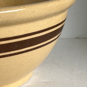 Yellow Ware Mixing Bowl, Yellow Ware, Stoneware ,brown Bands, Rolled ...