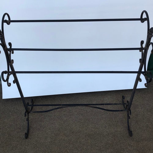 Vintage Wrought Iron COAT QUILT RACK Hanger Stand Made in - Etsy