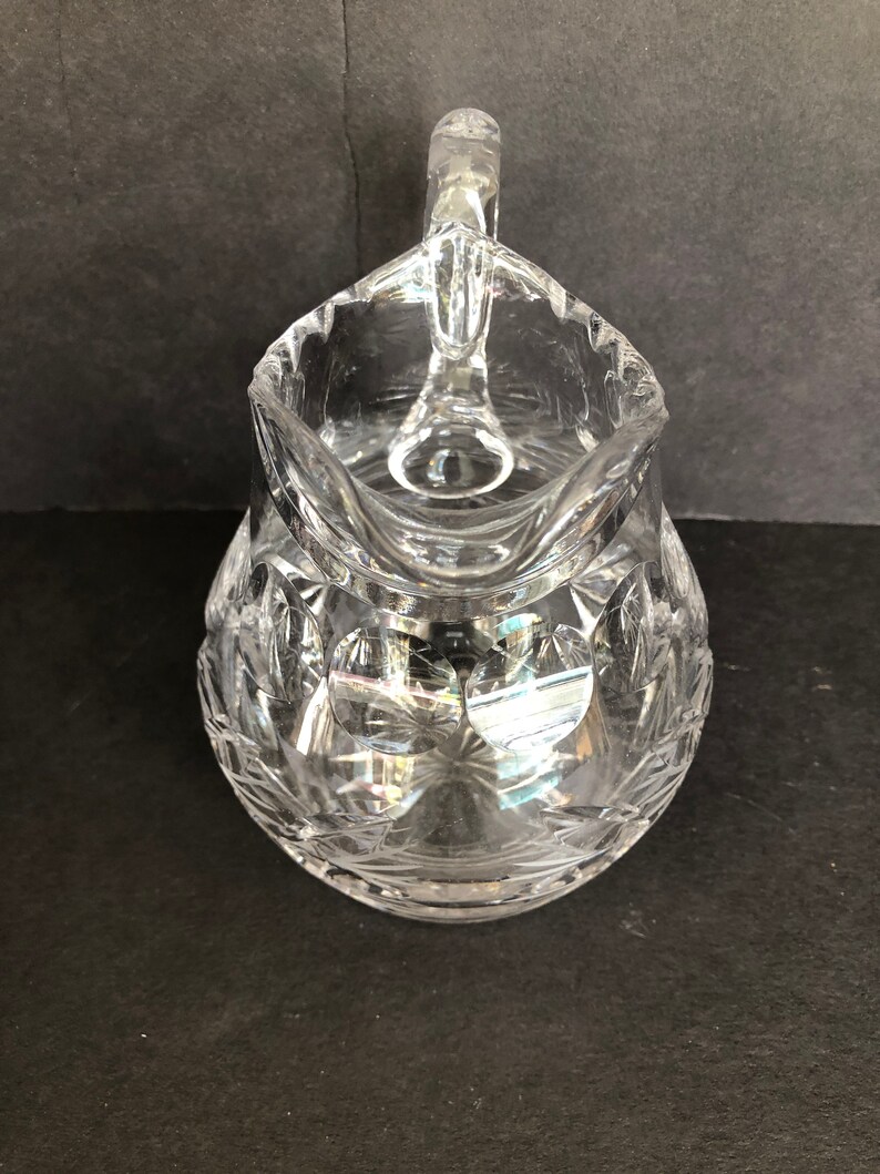 Pitcher Cut Glass Crystal Clear Creamer Milk Pitcher ABC | Etsy