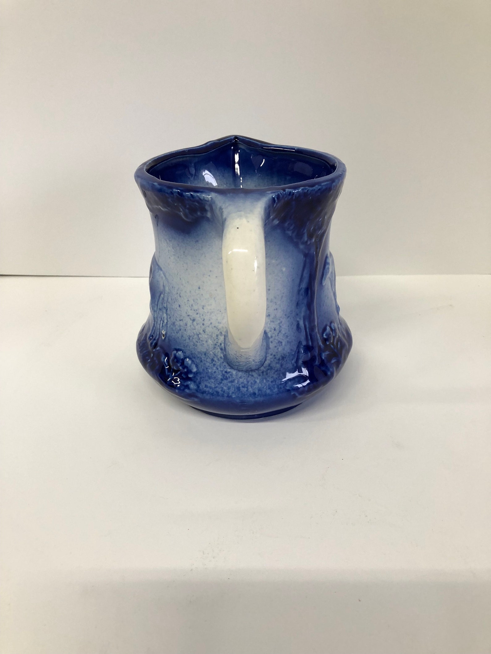 Flo Blue Stone Ware Pitcher Cow Motif Squat Pitcher Milk - Etsy