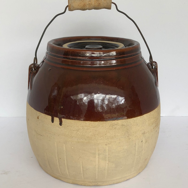 Yellow Ware Butter Crock - Etsy