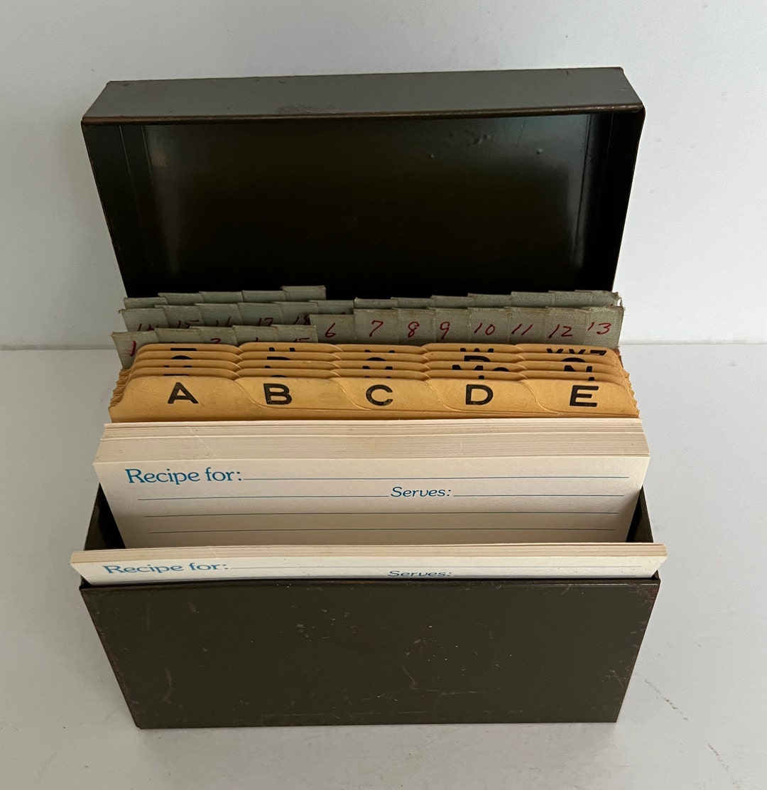 Recipe Box, 3x5 Cards, Metal Card File Box, Vintage, Hard to Find - Etsy