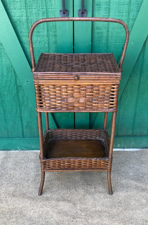 Rattan Sewing Basket Stand by Heywood Bros and Wakefield Co. - Etsy
