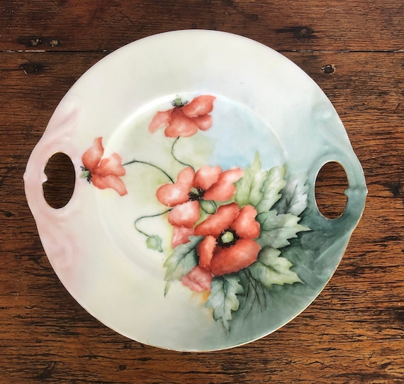 Limoges Poppy China Plate Circa1900 Gold Gilt Poppy - Etsy