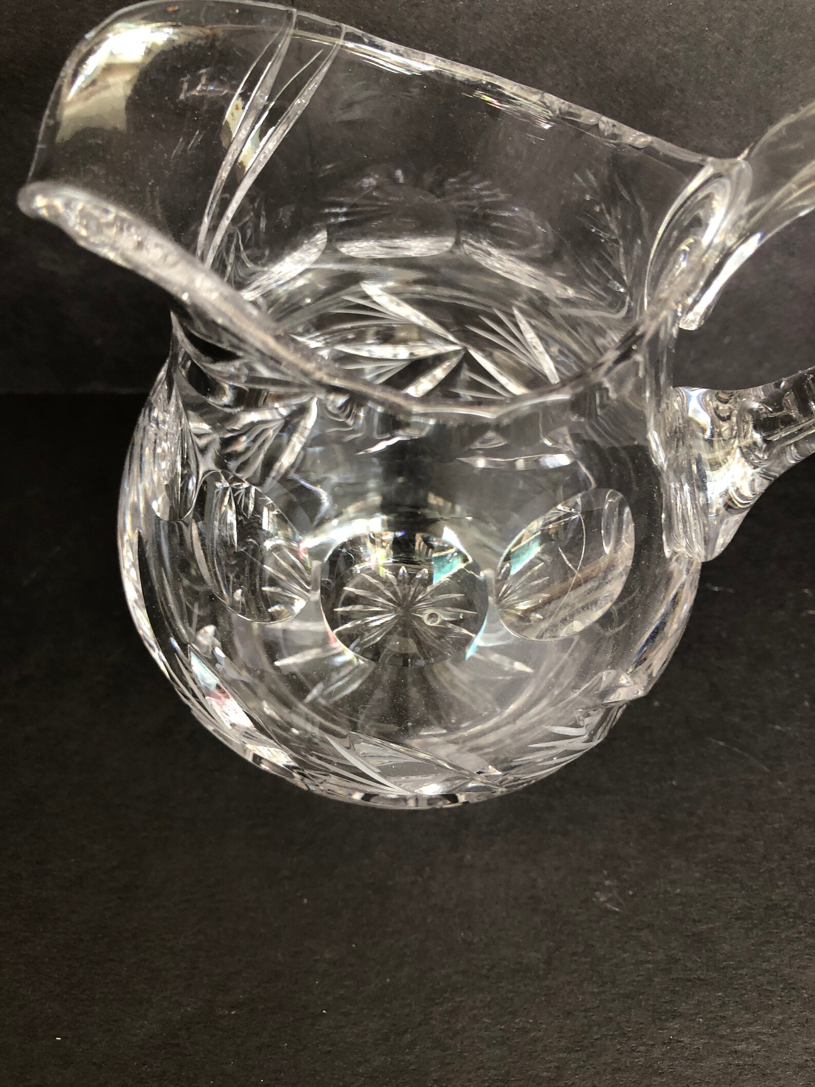 Pitcher Cut Glass Crystal Clear Creamer Milk Pitcher ABC | Etsy