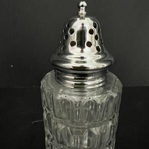 Shaker, Block Pattern Glass, EAPG, Metal Top, Sugar Shaker, Water ...