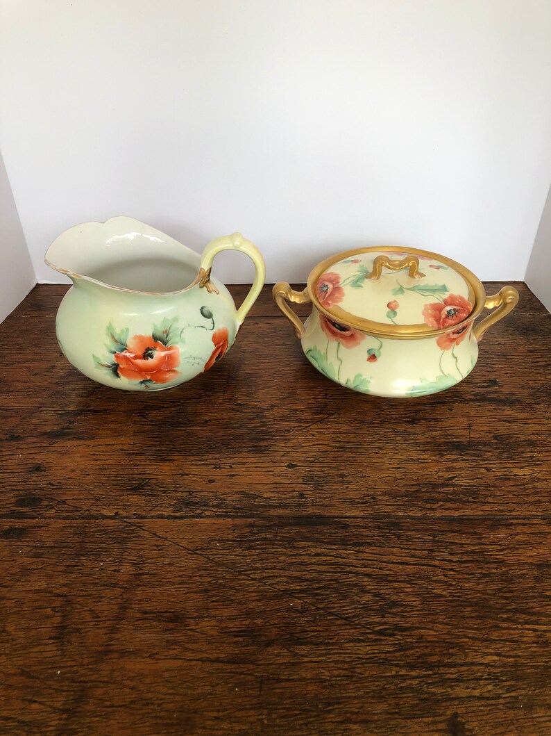 Limoges Poppy Pitcher W. M. Guerin Circa 1900 Gold Gilt - Etsy