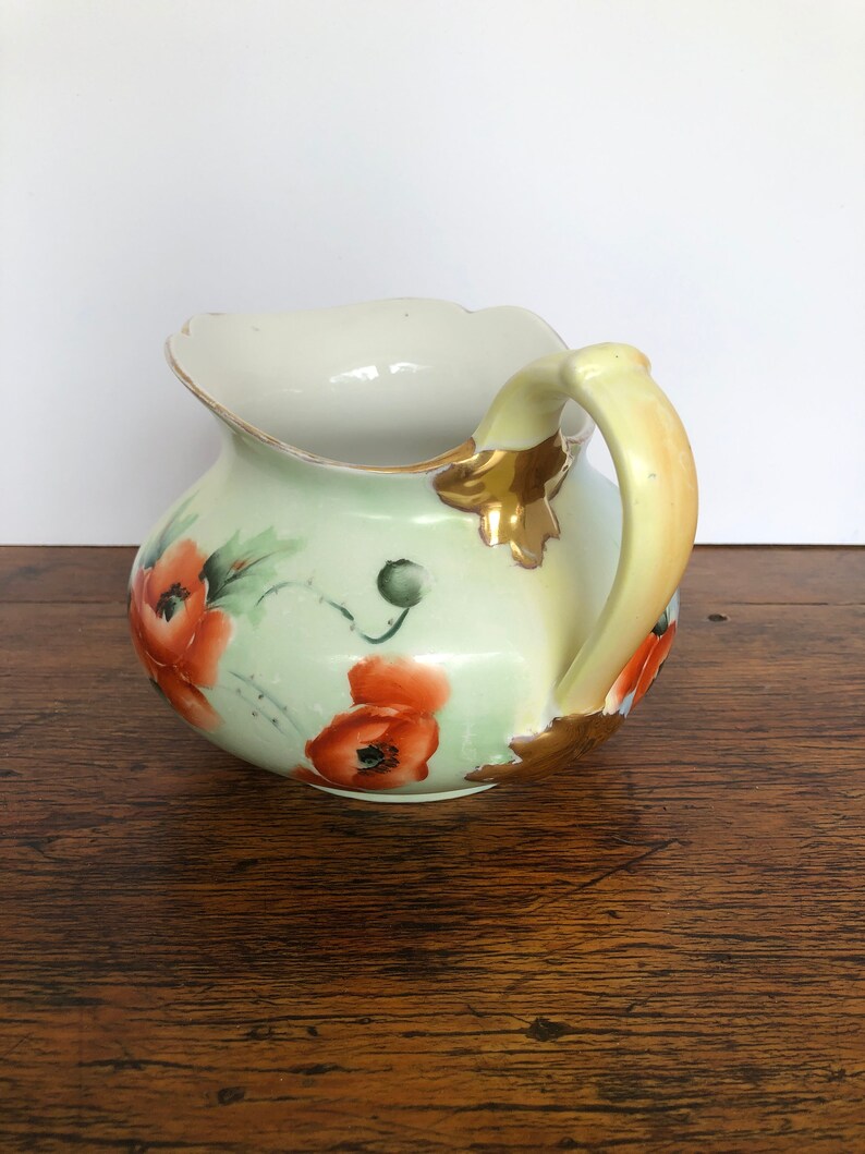 Limoges Poppy Pitcher W. M. Guerin Circa 1900 Gold Gilt - Etsy