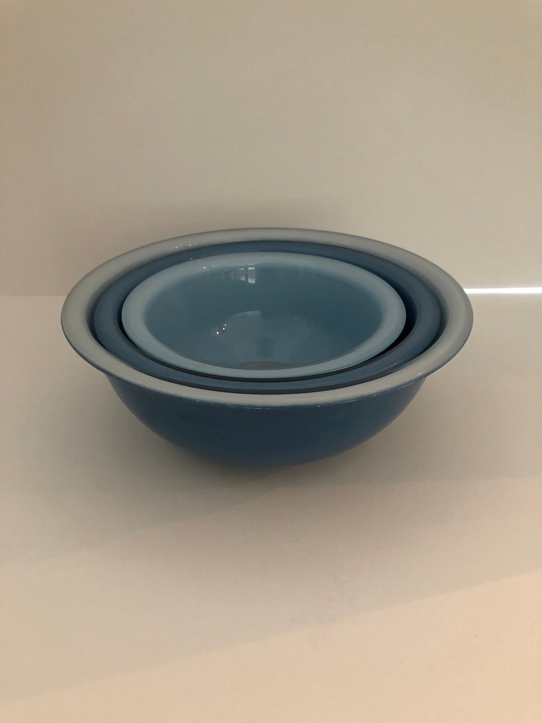 Bowls Pyrex, Nesting, Mixing Bowls, Blue Bowl, Set Three, Kitchen Bowls ...