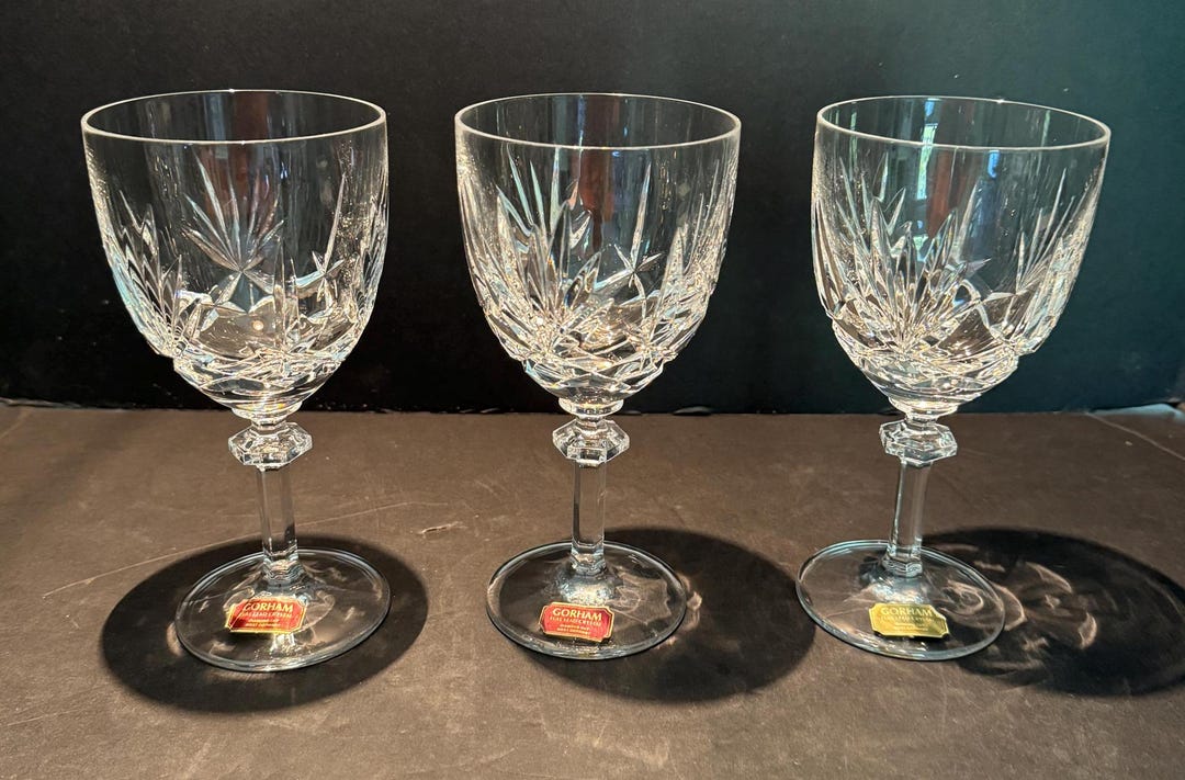 Gorham Crown Point Pattern, Lead Crystal Stemware, Water Goblets ...
