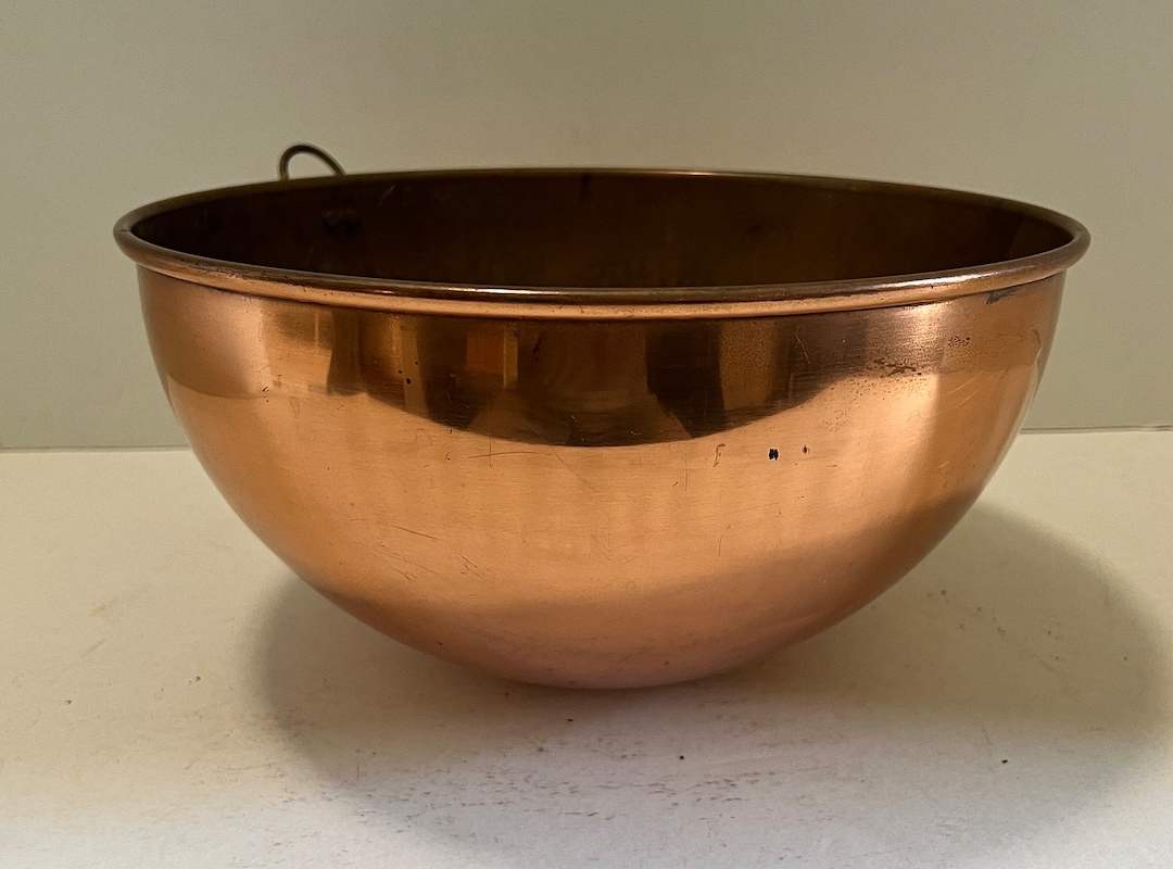 Copper Mixing Bowl, Solid Copper, Egg White Mixing Bowl, Vintage ...