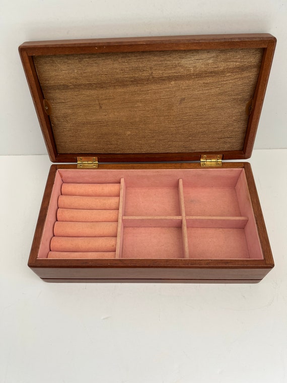 Wood Box, Stain Glass Insert, Jewelry Box, Trinket St… - Gem