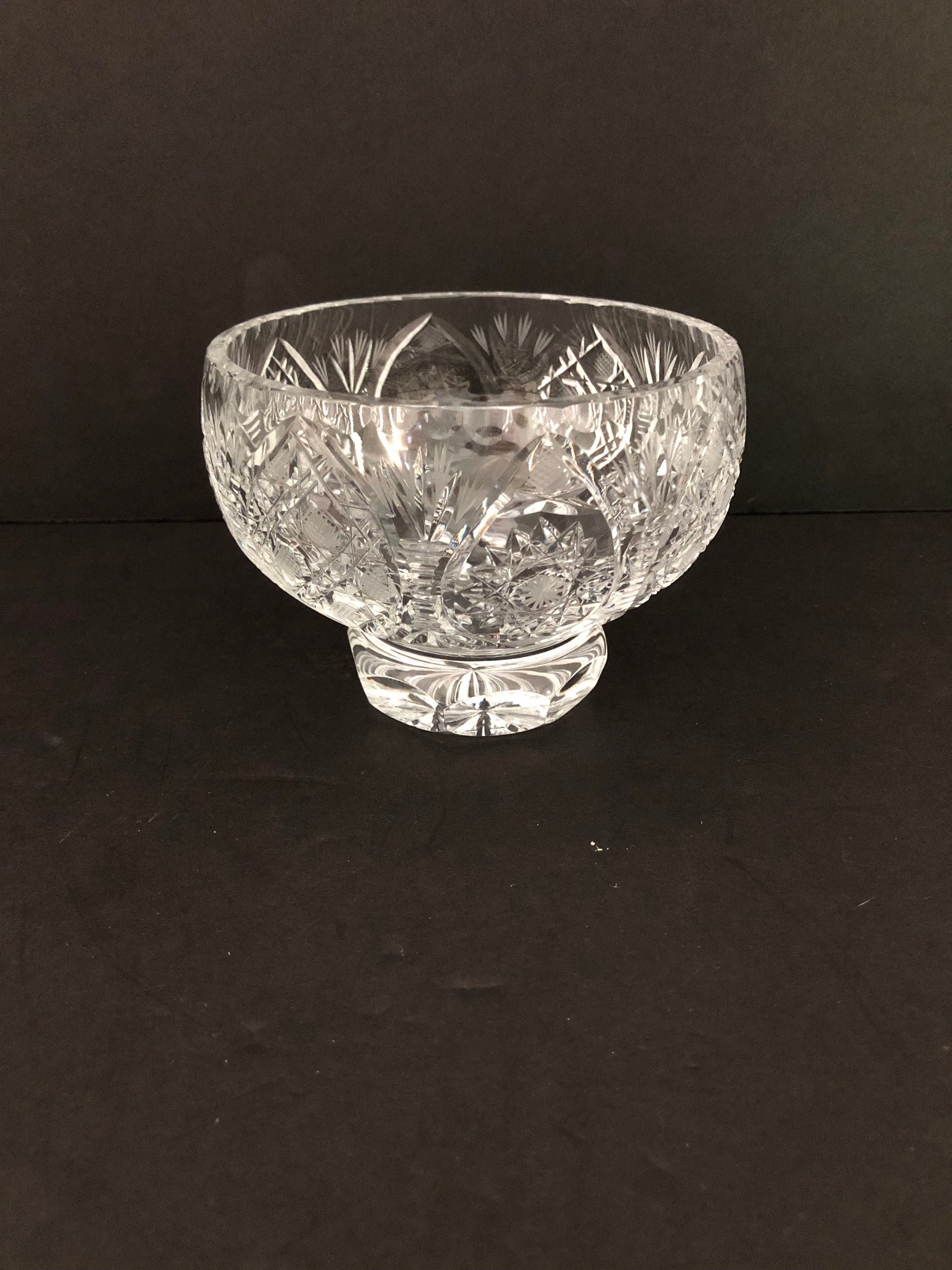 Crystal Pedestal Bowl Dish Heavy Leaded Crystal Glass | Etsy