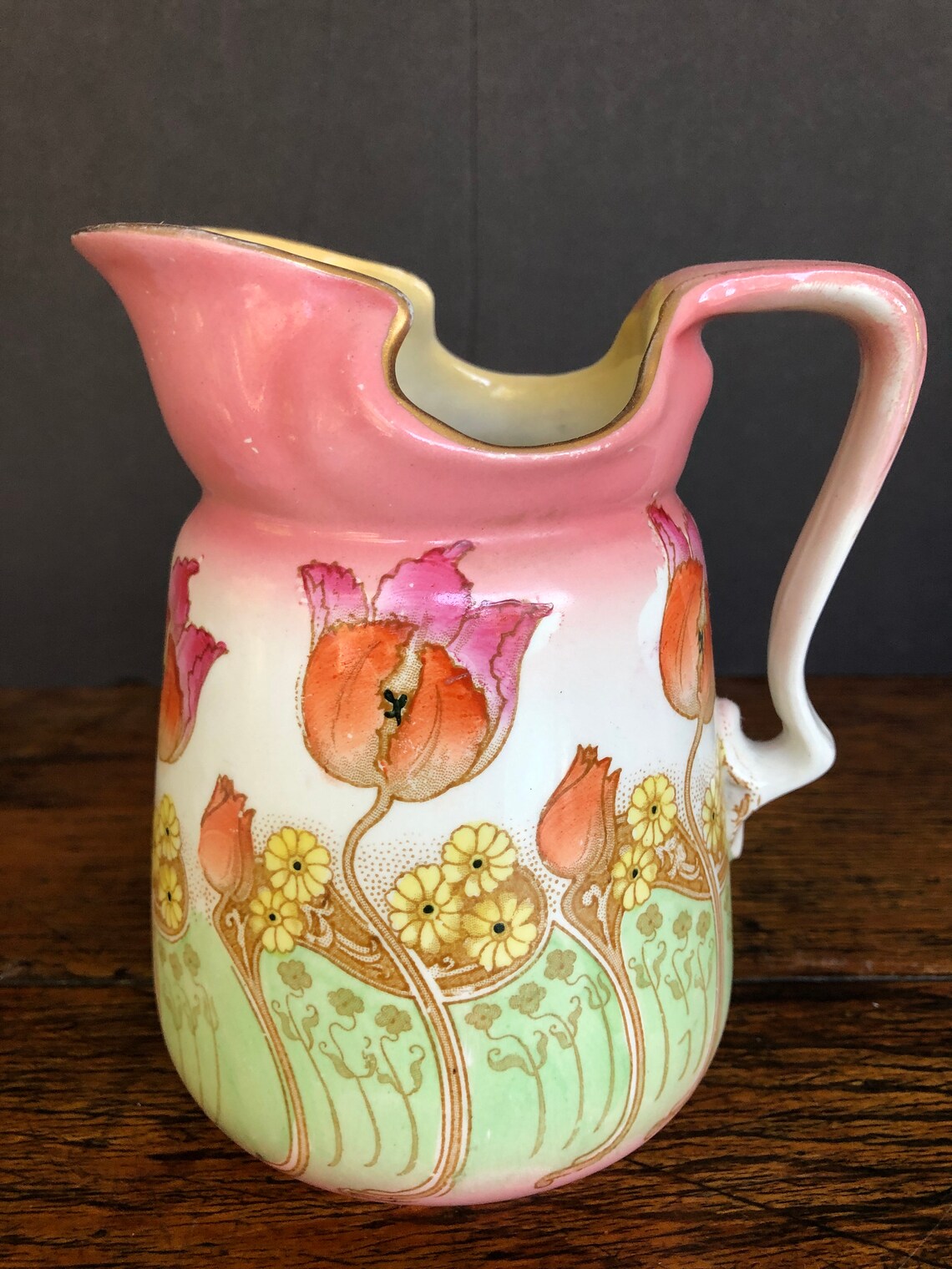 Poppy PitcherMilk Jug Circa 1890 Gold Gilt Poppy Design | Etsy