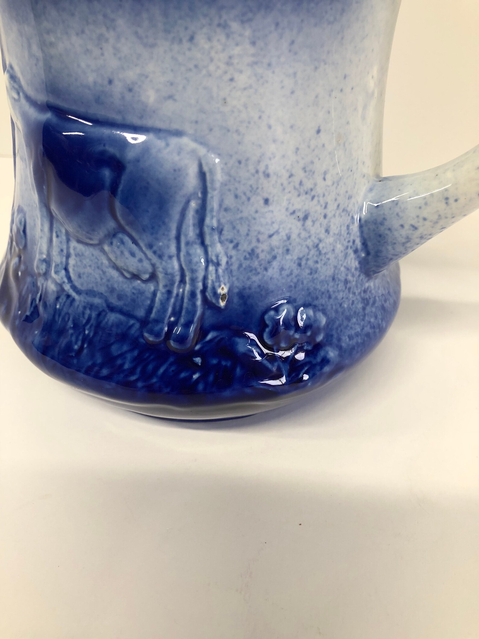 Flo Blue Stone Ware Pitcher Cow Motif Squat Pitcher Milk - Etsy