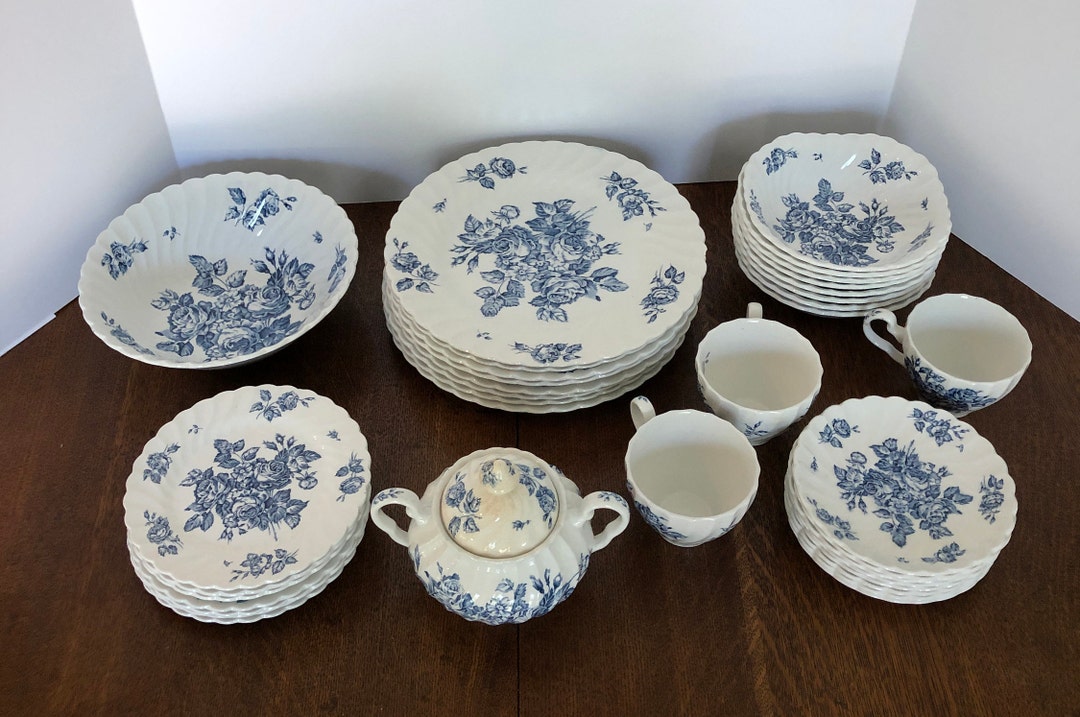 Johnson Brothers, Fine China, Pattern Devon Sprays Blue, Vintage ...