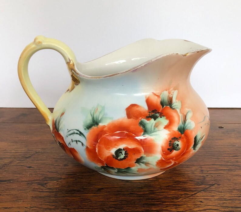 Limoges Poppy Pitcher W. M. Guerin Circa 1900 Gold Gilt - Etsy