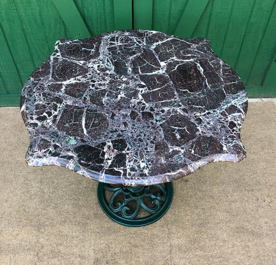 Marble Bistro Table Marble Made in Italy Cast Iron Base - Etsy