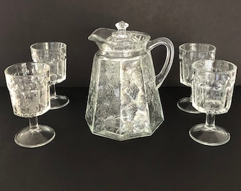 Early American Pattern Glass EAPG Pitcher Heavily Patterned - Etsy