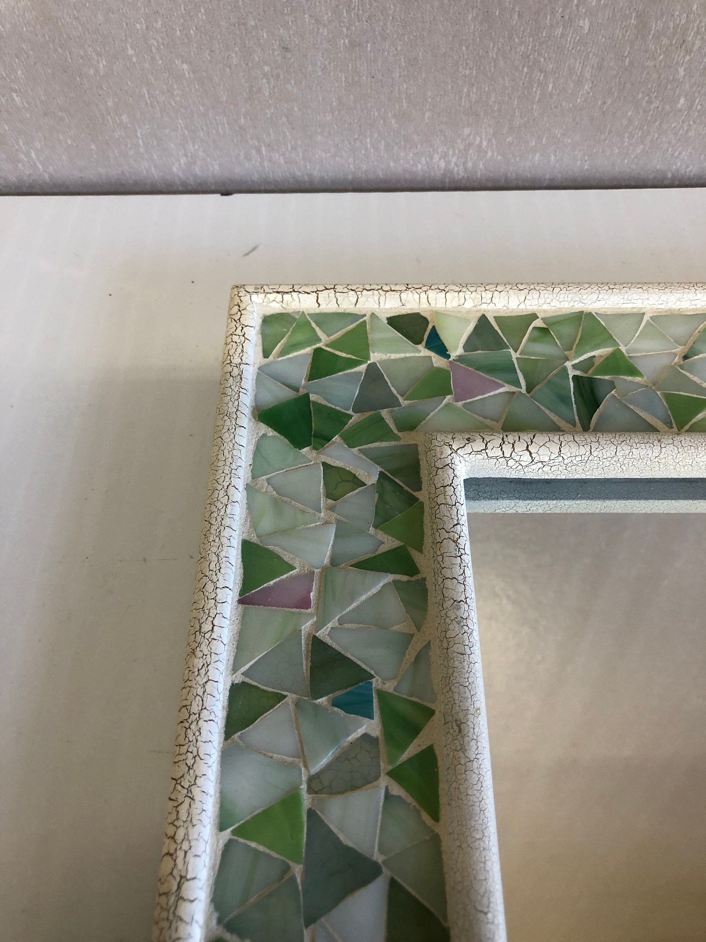 Mirror Stained Glass Border Beach Glass Motif - Etsy