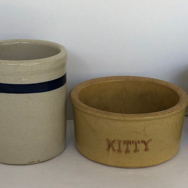 Cobalt Striped Crock - Etsy