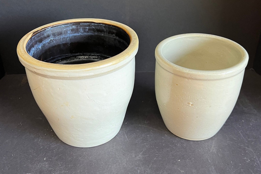 Two Crocks, One (1) Gallon, Two (.5) Half Gallon, Classic Collectors ...