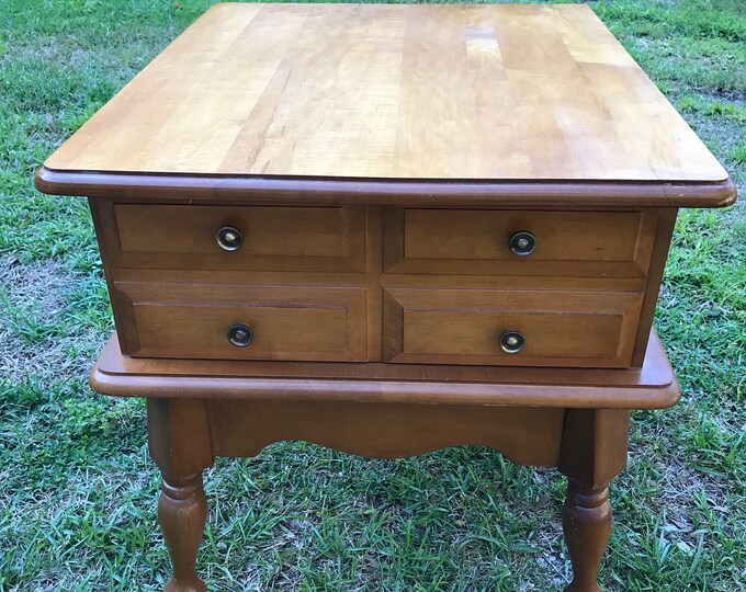 Vintage Table, Athens Table, Mid-century, One Drawer, Maple End Table ...