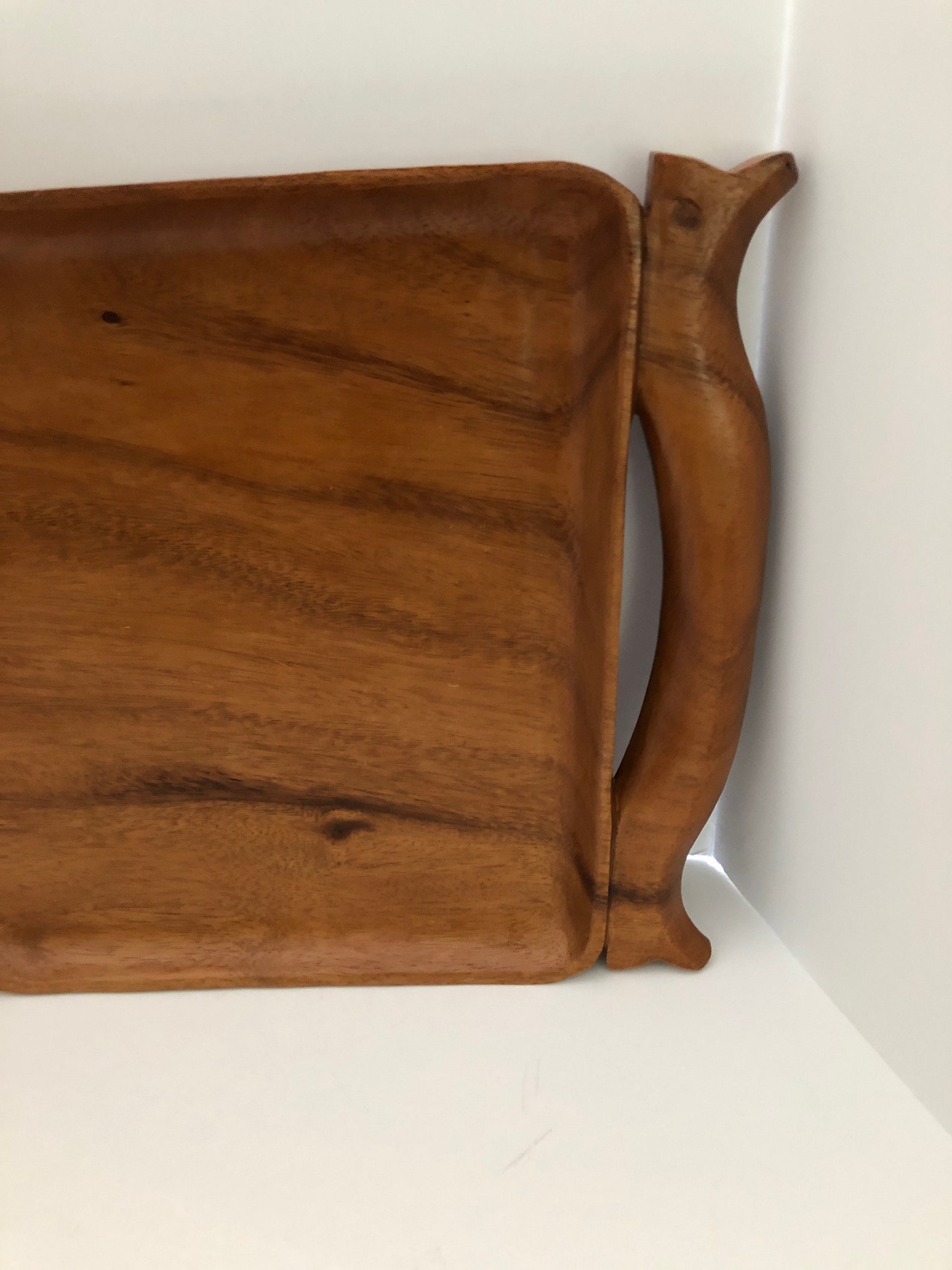 Wood Tray Hand Carved From One Log Large Decorative Serving - Etsy