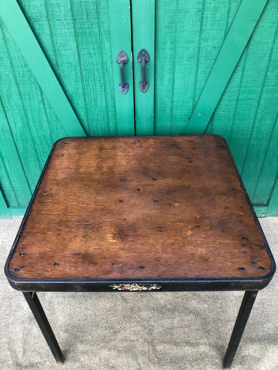 NUFOLD MFG. Co. Card Folding Table Tole Painted Folds Flat - Etsy
