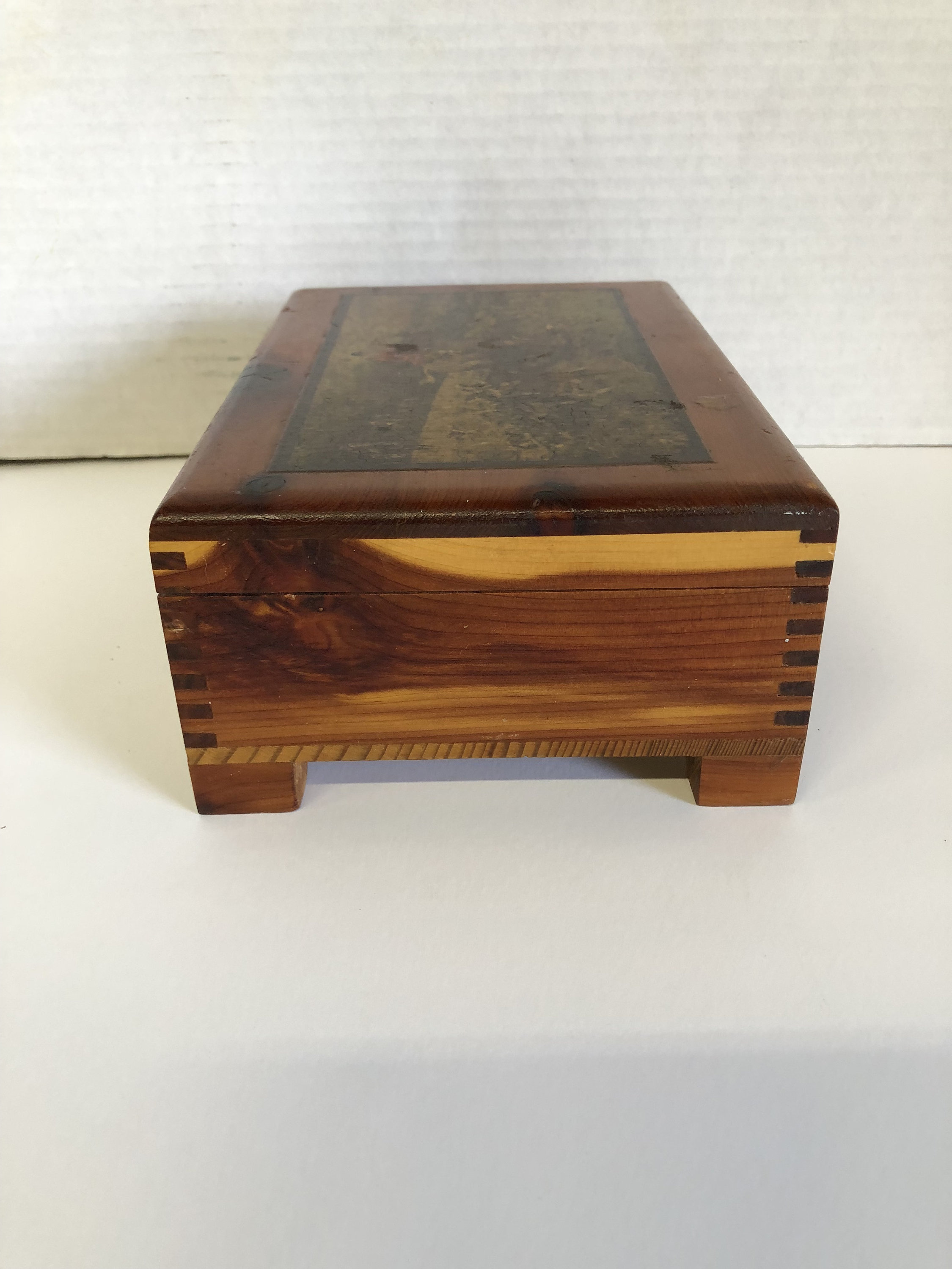 Wood Box With Hunting Scene Jewelry Box Trinket Storage MCM - Etsy