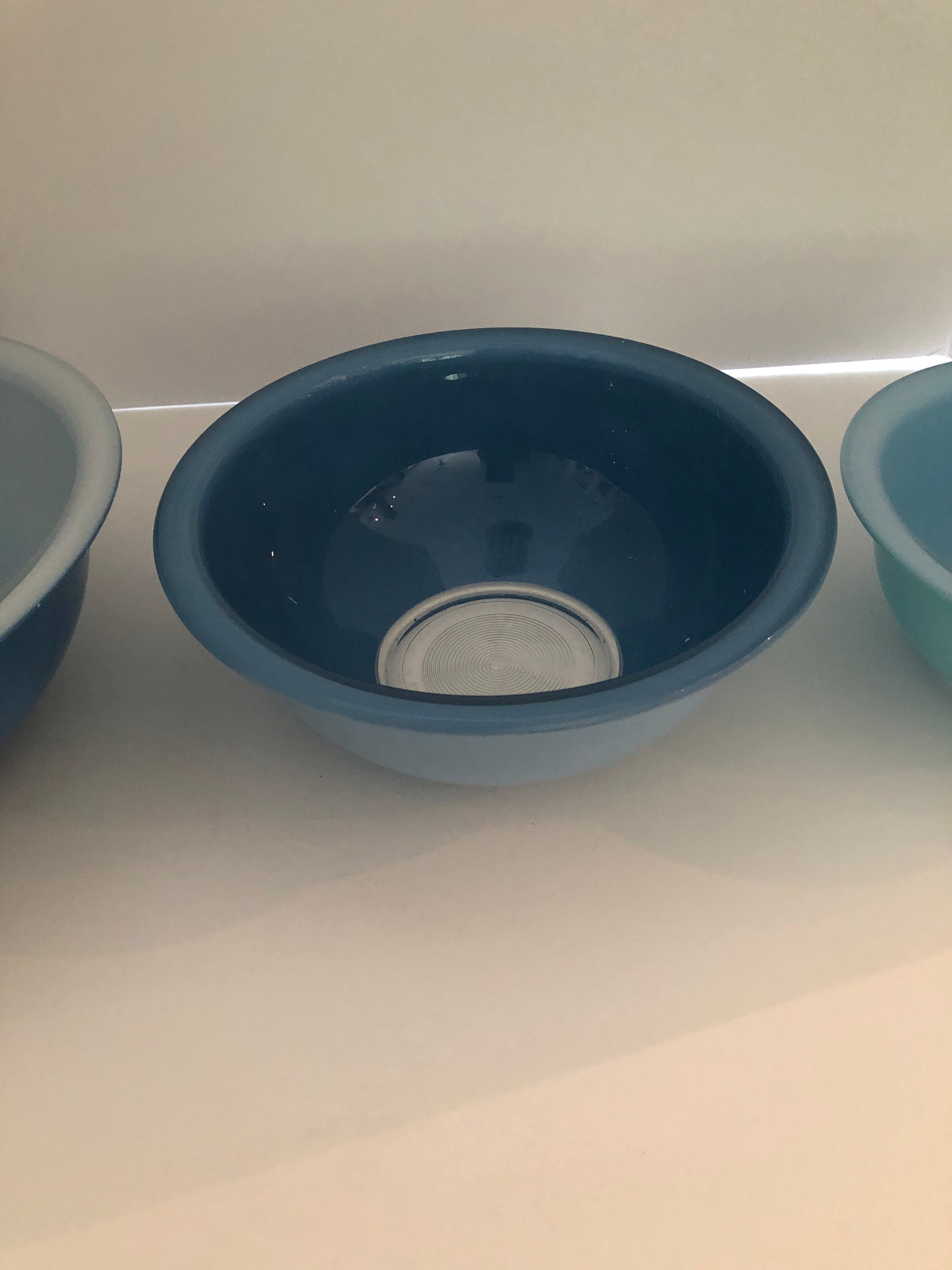 Bowls Pyrex Nesting Mixing Bowls Blue Bowl Set Three | Etsy
