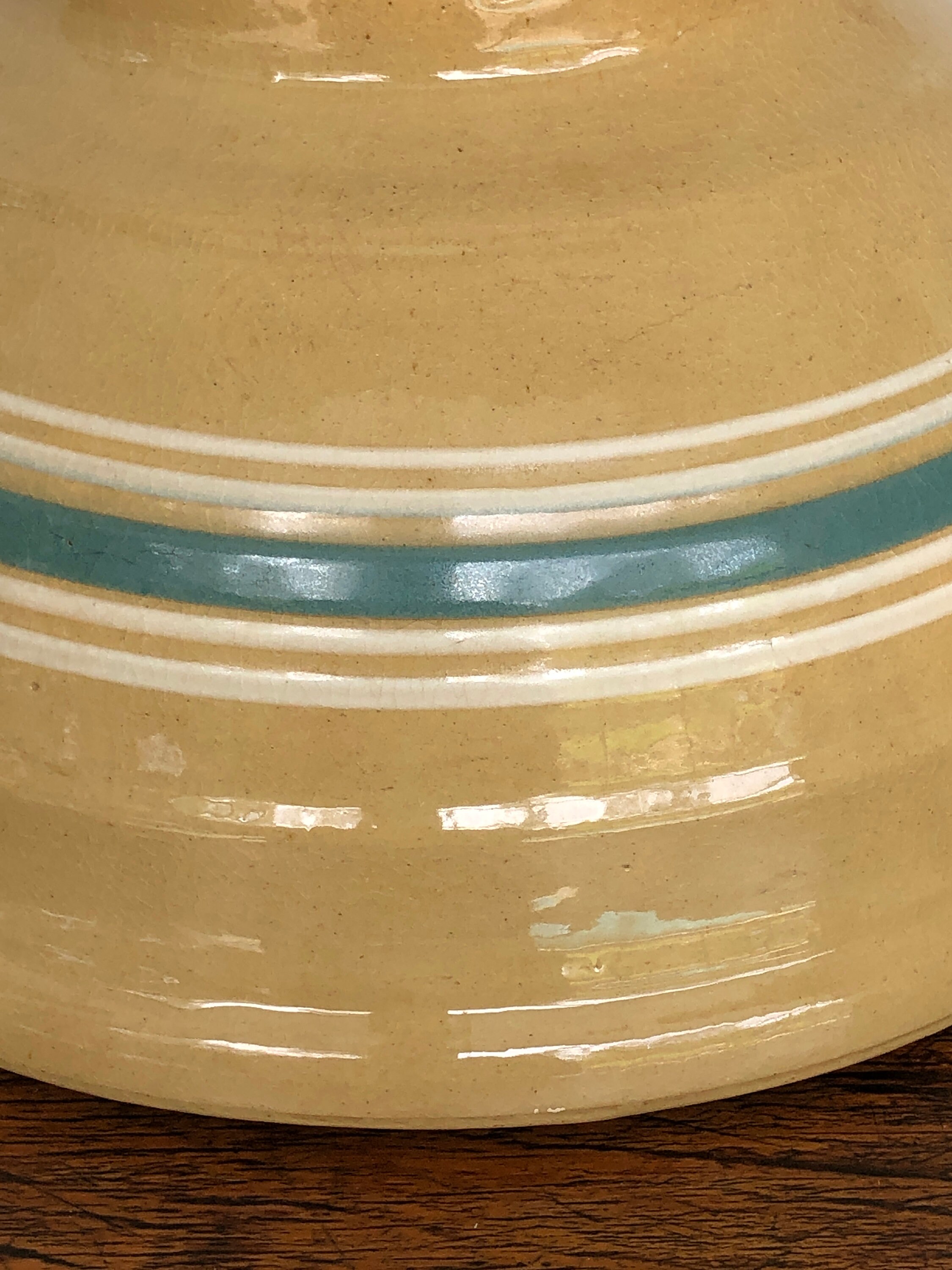 Yellow Ware Mixing Bowl Yellow Ware Stoneware blue and - Etsy