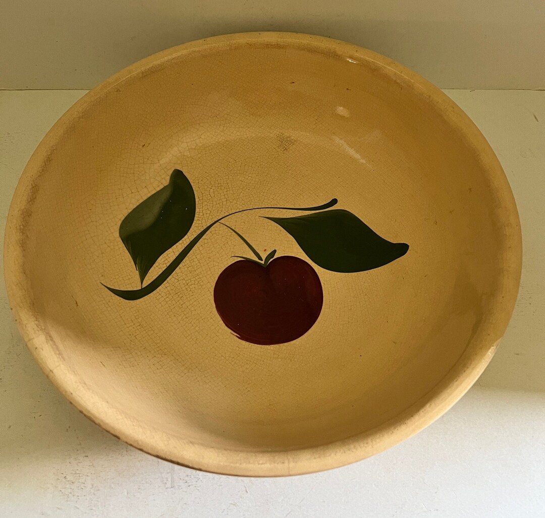 Apple Pottery, Watt Oven Ware, Large Pasta Bowl, Salad Bowl, Primitive ...
